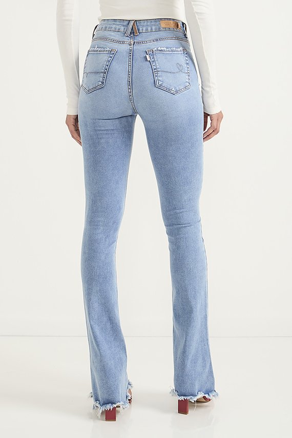 Calça Jeans Feminina Flare Média Tradicional - DZ20402